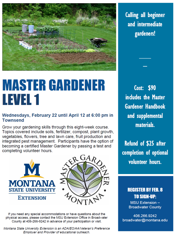 2023 Master Gardening Class – Townsend Montana